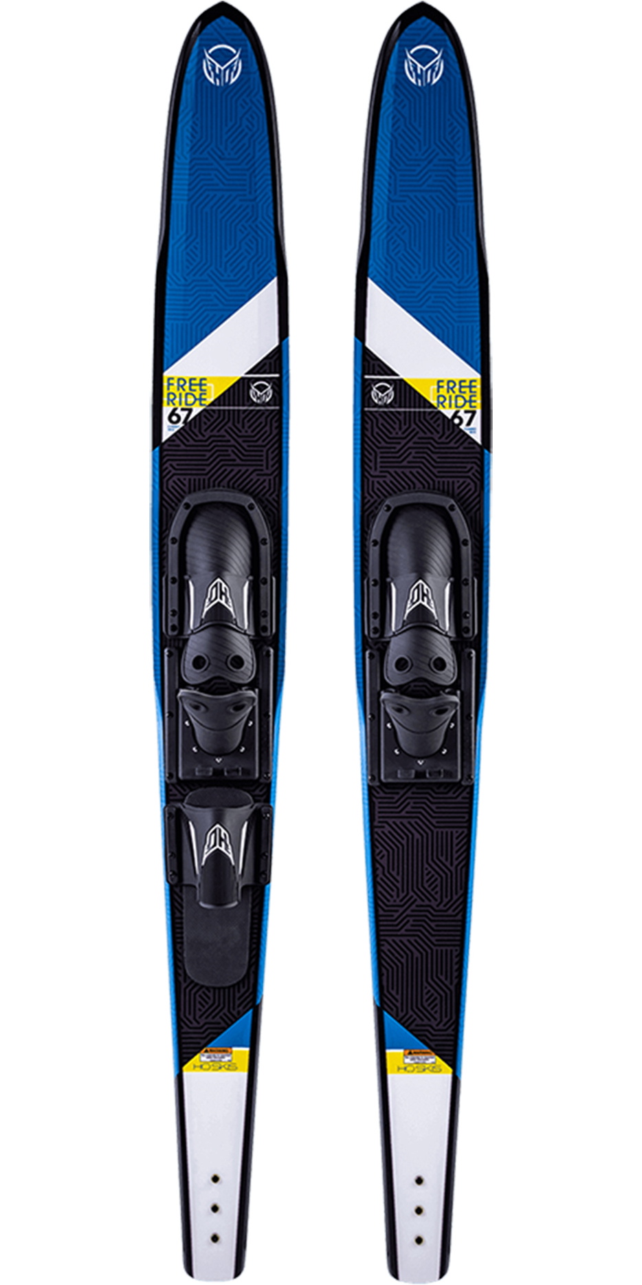 2023 HO Sports Freeride Combo Waterskis H22FRC-67 - Black / Blue / Yellow | Wetsuit Outlet